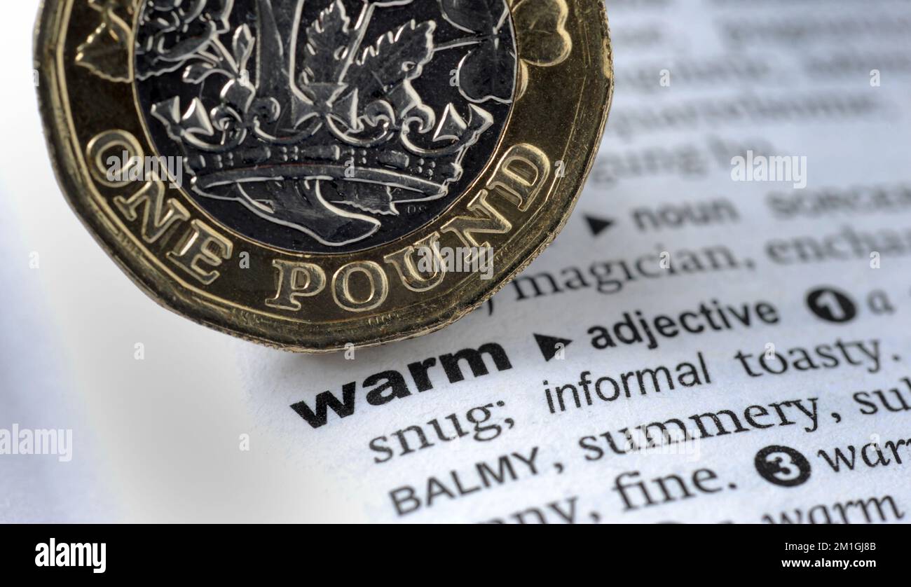 DICTIONARY DEFINITION OF WORD WARM WITH ONE POUND COIN RE COST OF ...