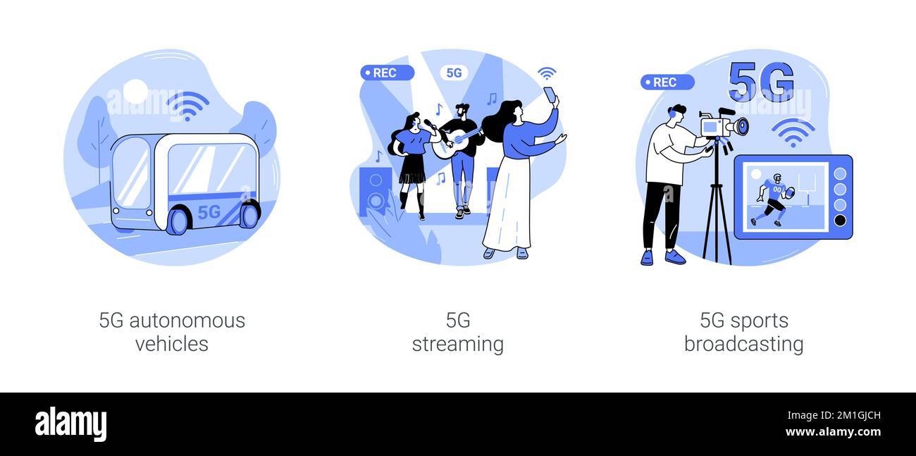 5G technology use isolated cartoon vector illustrations se Stock Vector ...