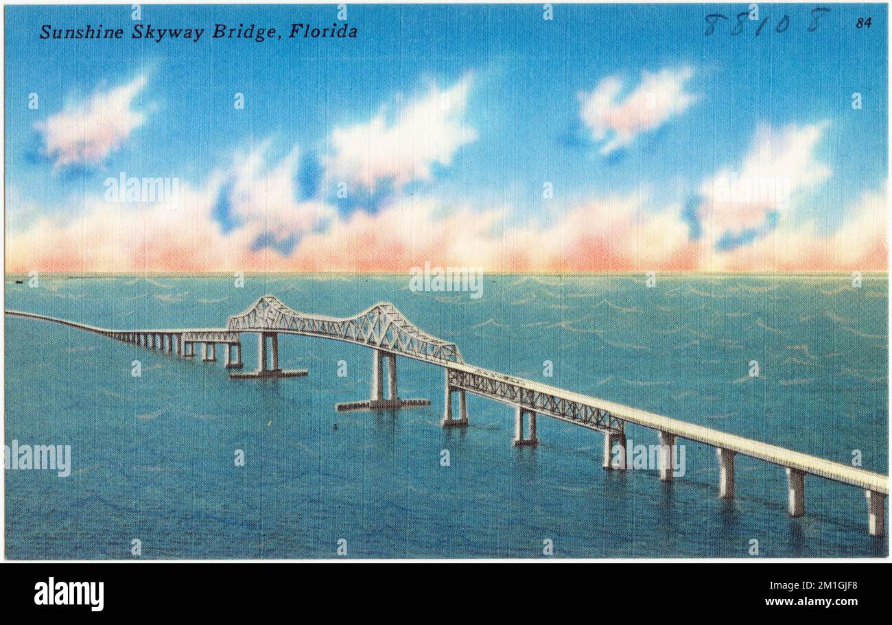 Sunshine Skyway Bridge, Florida , Bridges, Tichnor Brothers Collection ...