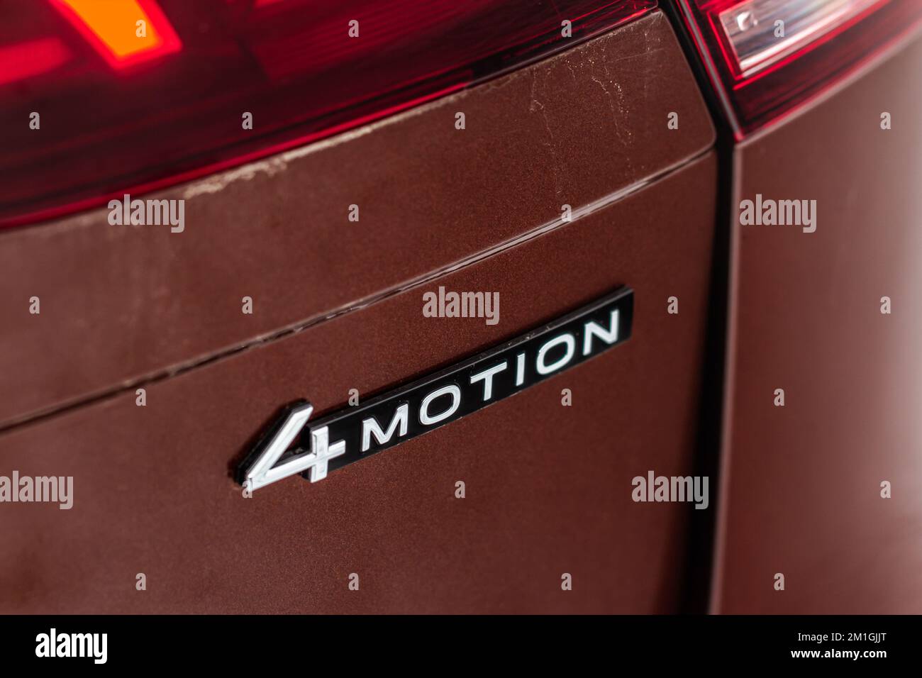 MOSCOW, RUSSIA - JANUARY 22, 2022. Volkswagen 4motion four-wheel drive ...