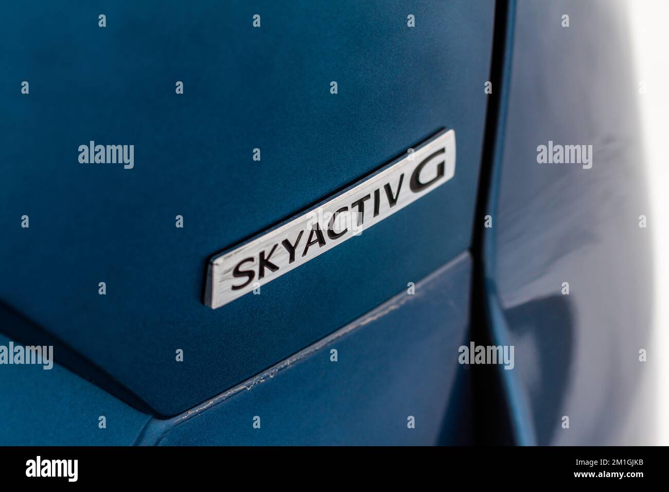 MOSCOW, RUSSIA - JANUARY 22, 2022. Mazda CX5 (KF) car detailing close ...