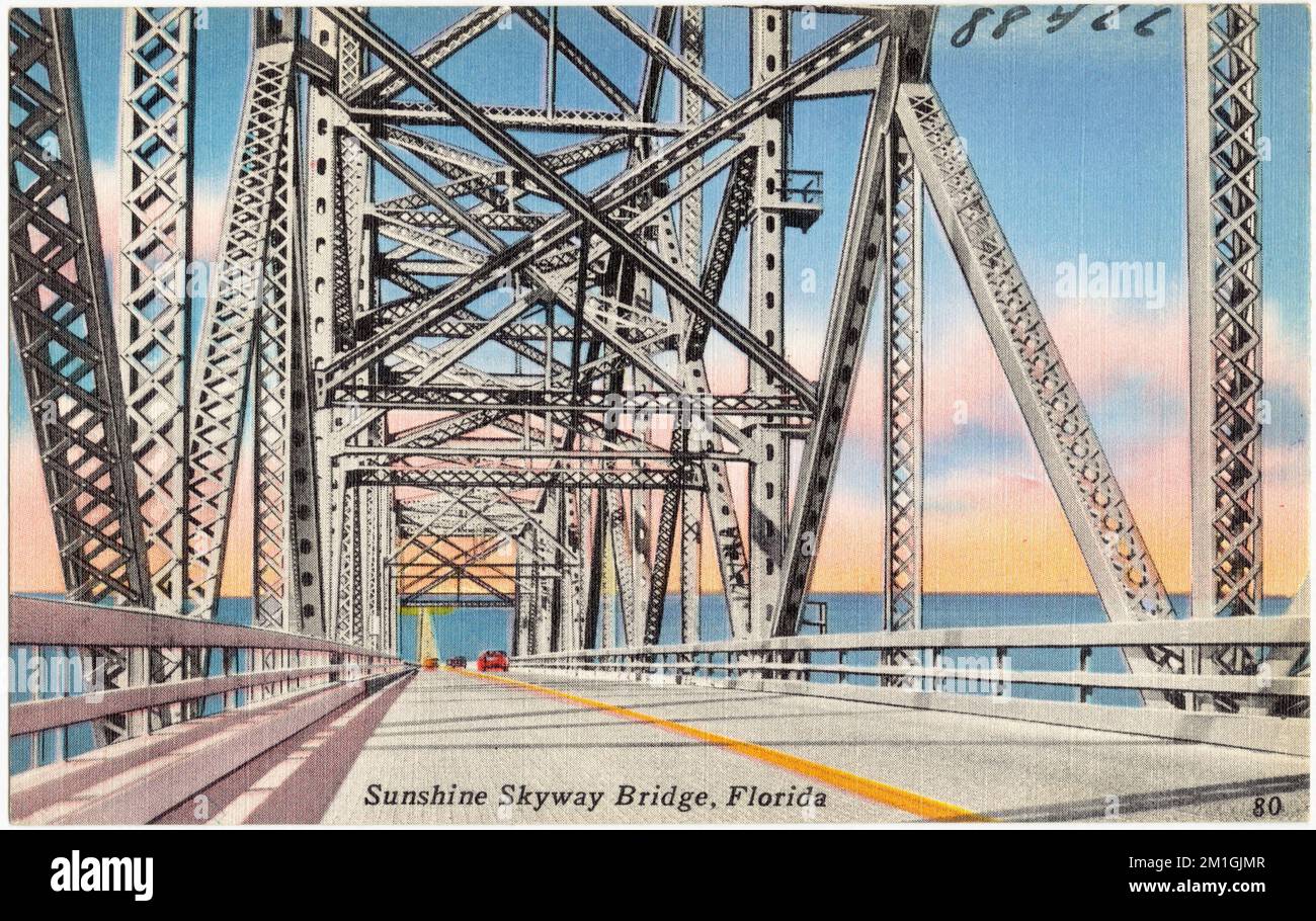 Sunshine Skyway Bridge, Florida , Bridges, Tichnor Brothers Collection ...