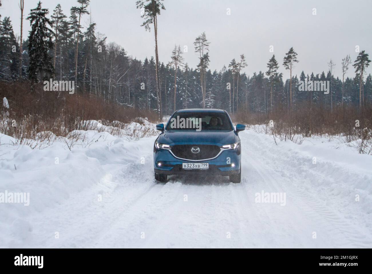 MOSCOW, RUSSIA - JANUARY 22, 2022. Mazda CX5 (KF) skyactive. A modern ...