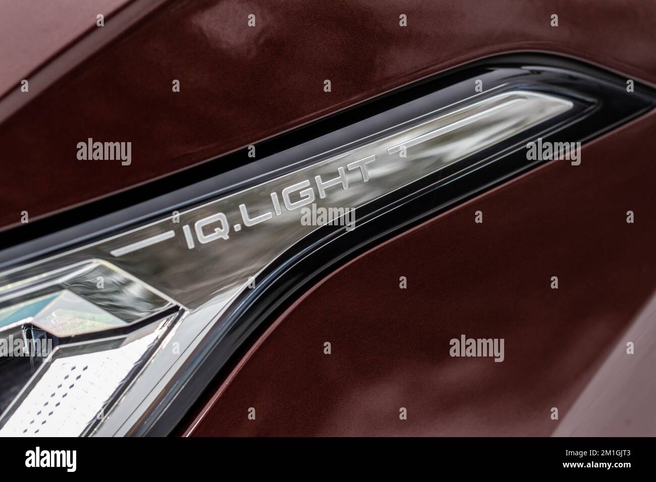 MOSCOW, RUSSIA - JANUARY 22, 2022. Volkswagen IQ.Light LED matrix ...