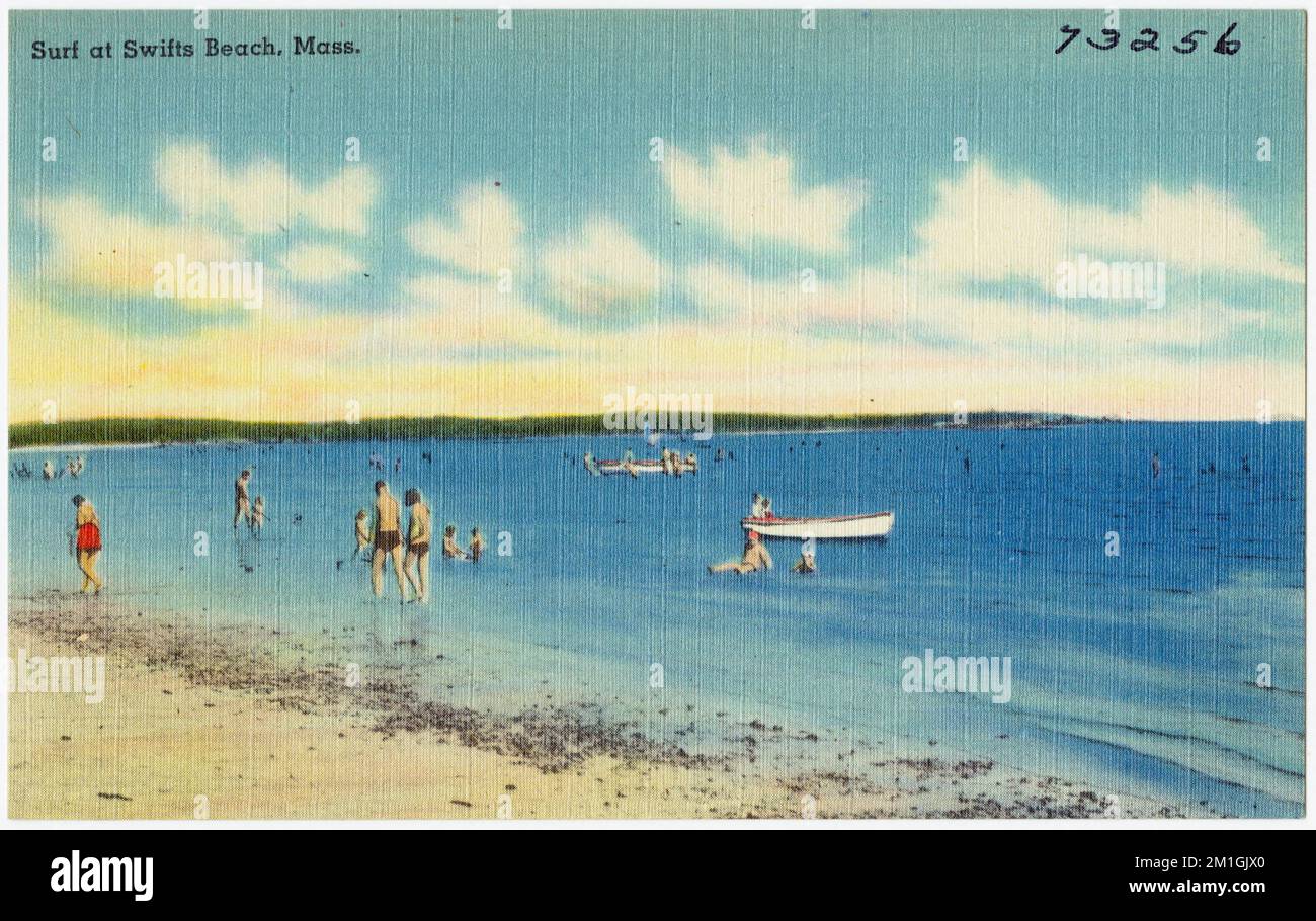 Surf at Swifts Beach, Mass. , Seas, Tichnor Brothers Collection ...