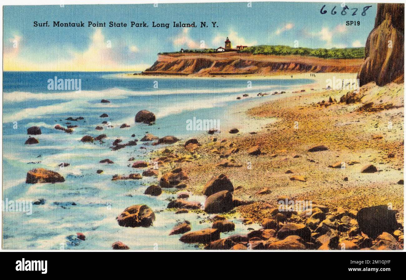 Surf, Montauk Point State Park, Long Island, N. Y. , Beaches, Tichnor ...