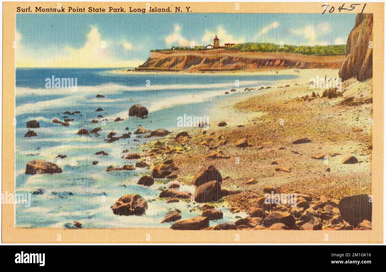 Surf, Montauk Point State Park, Long Island, N. Y. , Beaches, Tichnor ...