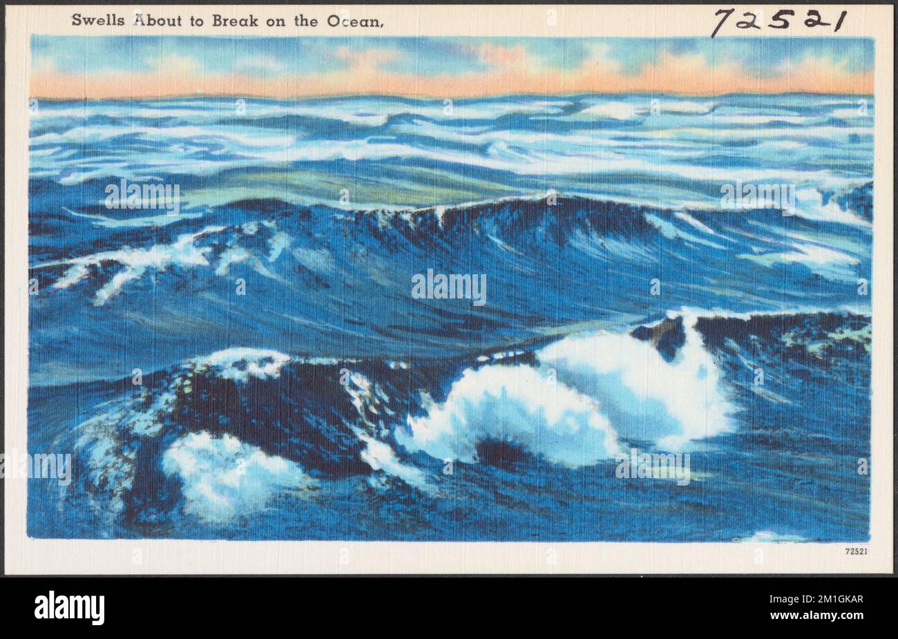 Swells about to break on the ocean , Seas, Tichnor Brothers Collection ...