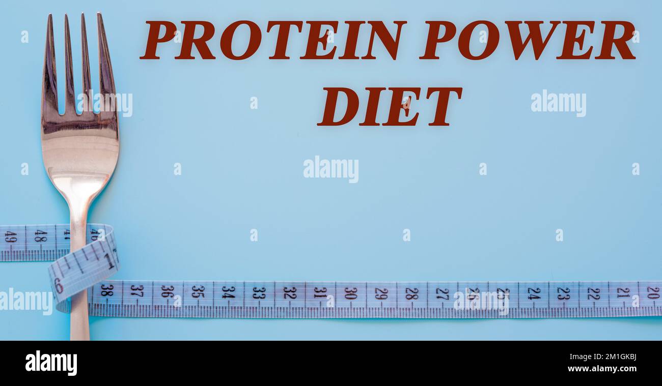 Diet text on flat lay background protein power diet Stock Photo - Alamy