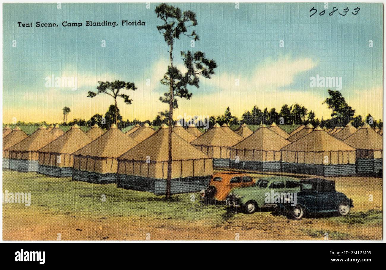 Tent scene, Camp Blanding, Florida , Military facilities, Tichnor ...