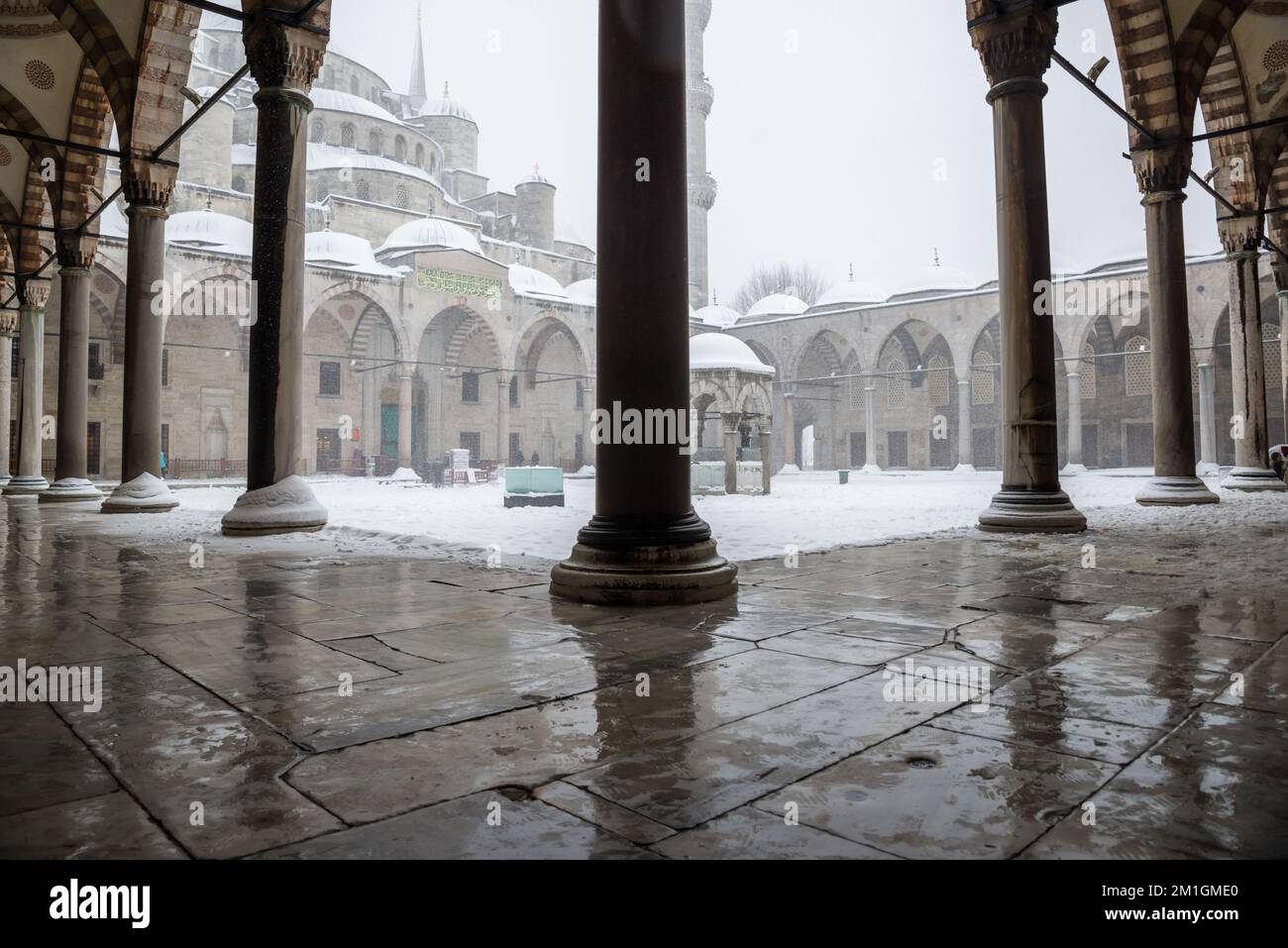 istanbul - turkey , December 9 2017 :Views from the street on a snowy ...