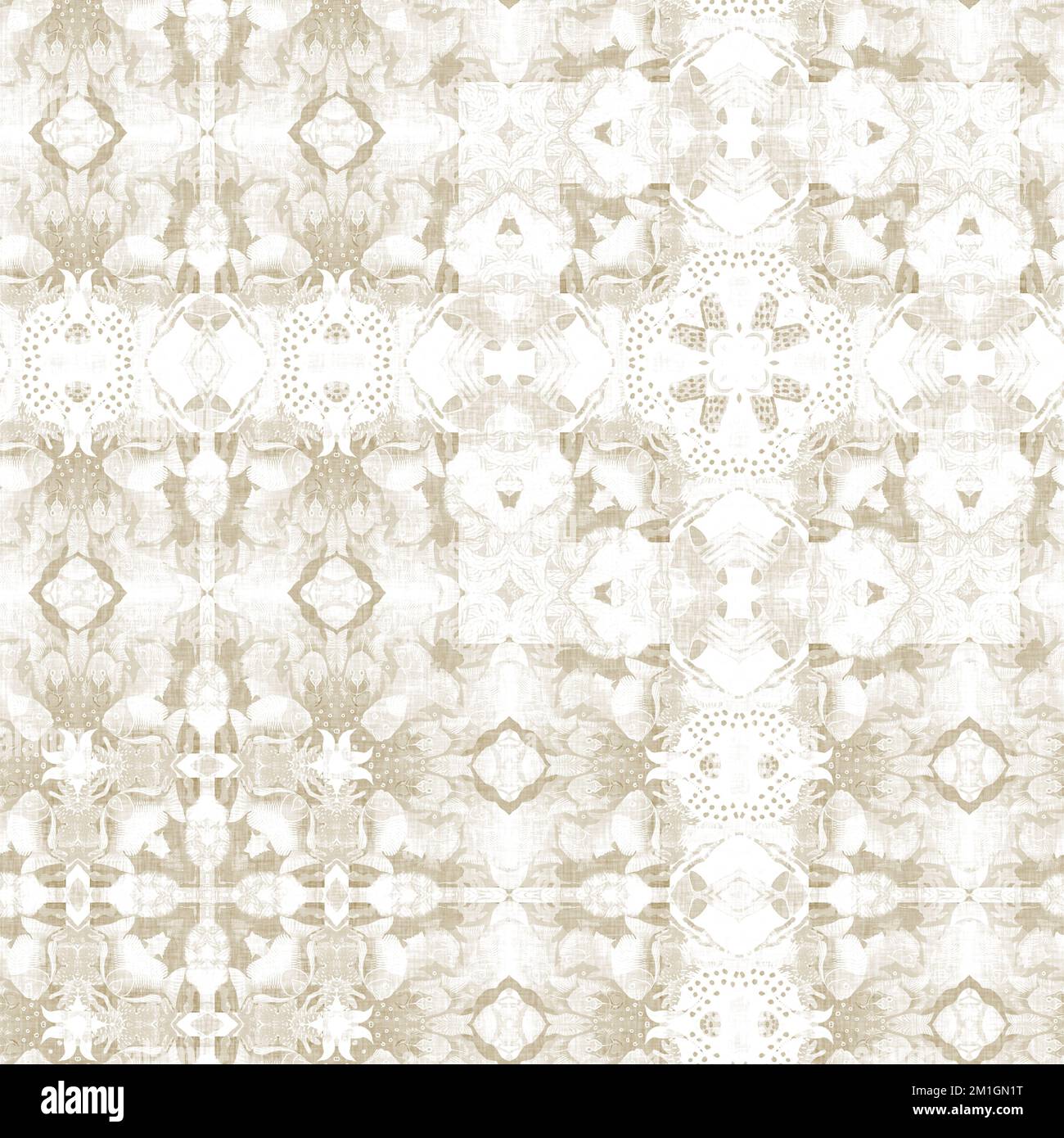 Ecru natural linen effect patterned coastal geo background. Seamless ...