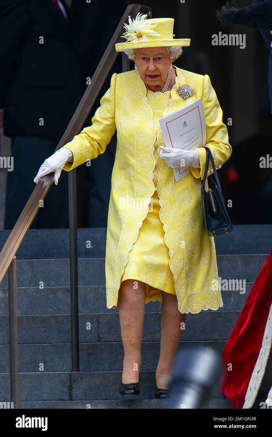 Royal family including The Queen and senior Royals are seen on the ...