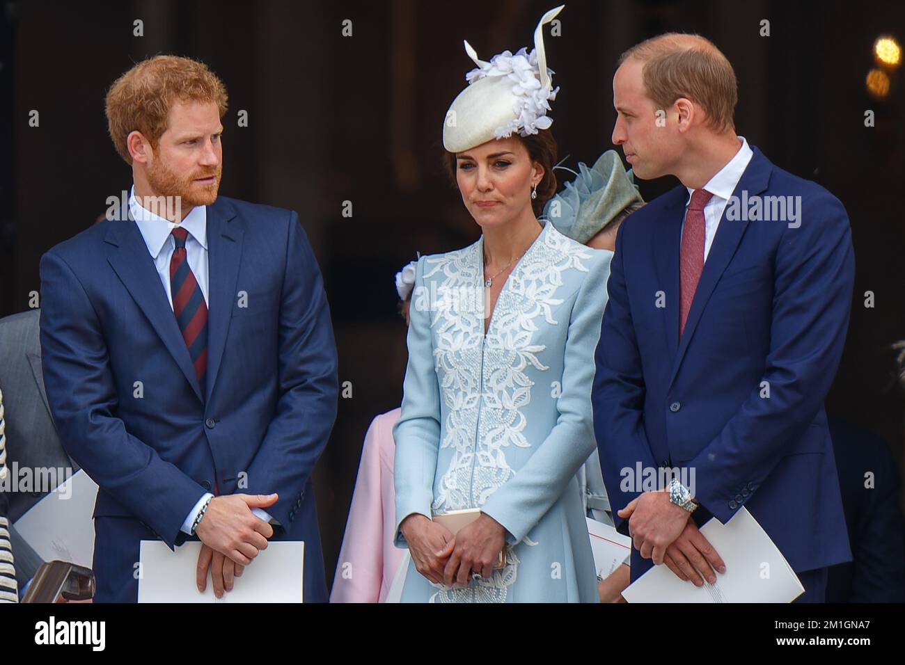 Royal family including The Queen and senior Royals are seen on the ...