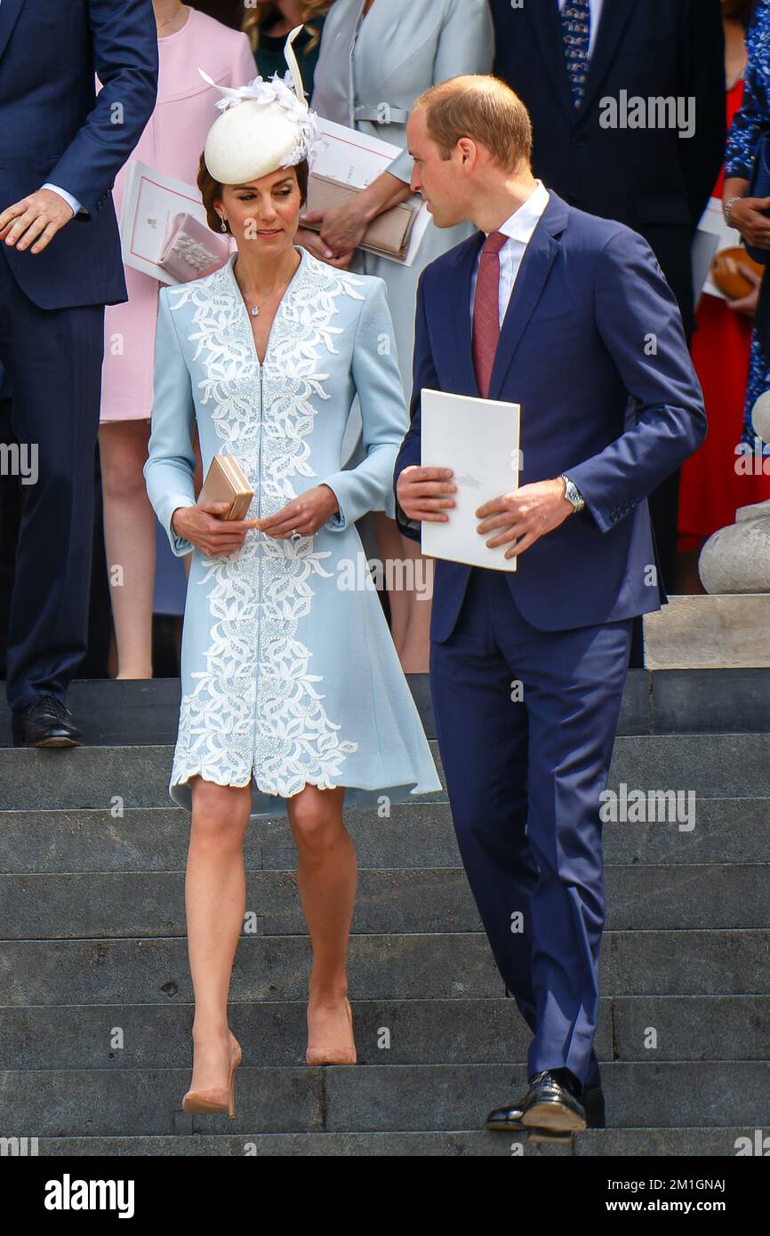 Royal family including The Queen and senior Royals are seen on the ...