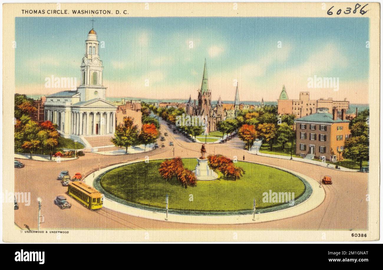 Thomas Circle, Washington, D. C. , Cities & towns, Tichnor Brothers ...