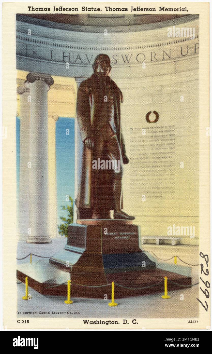 Thomas Jefferson Statue, Thomas Jefferson Memorial, Washington, D. C. , Monuments & memorials ...