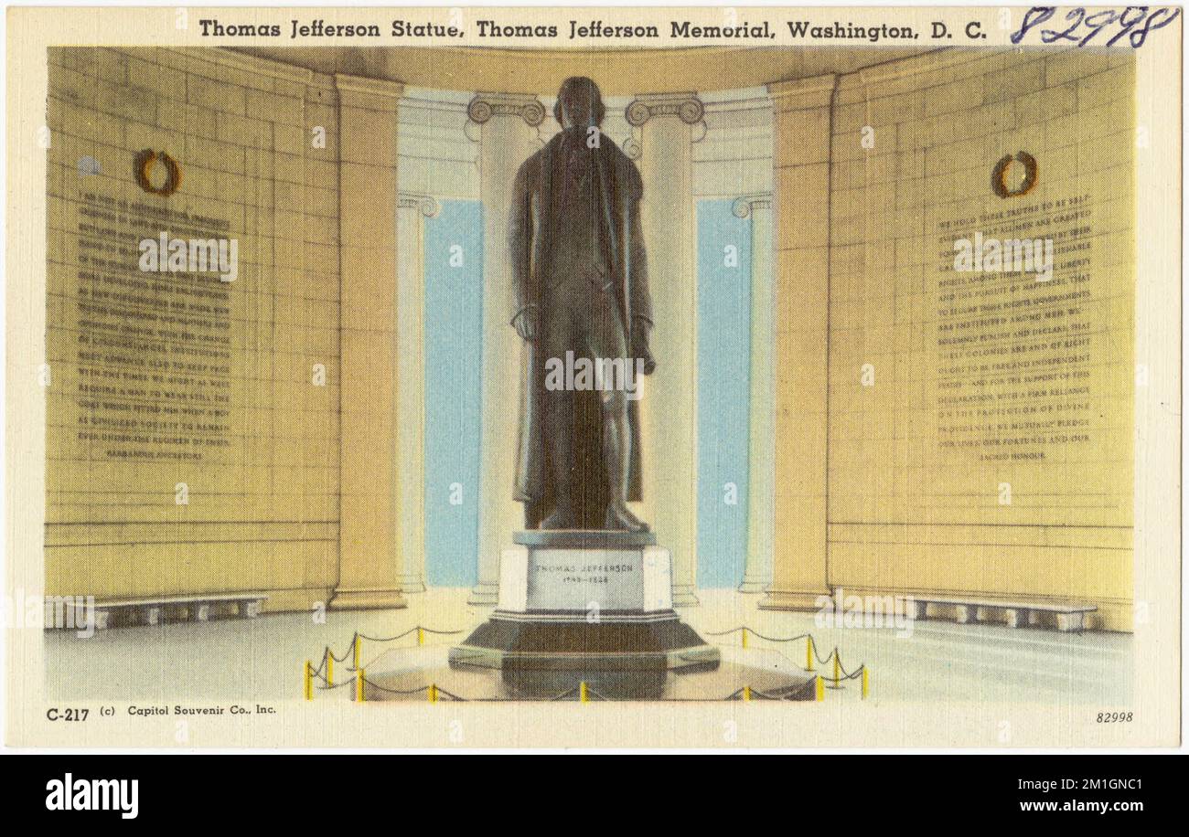 Thomas Jefferson Statue, Thomas Jefferson Memorial, Washington, D. C ...