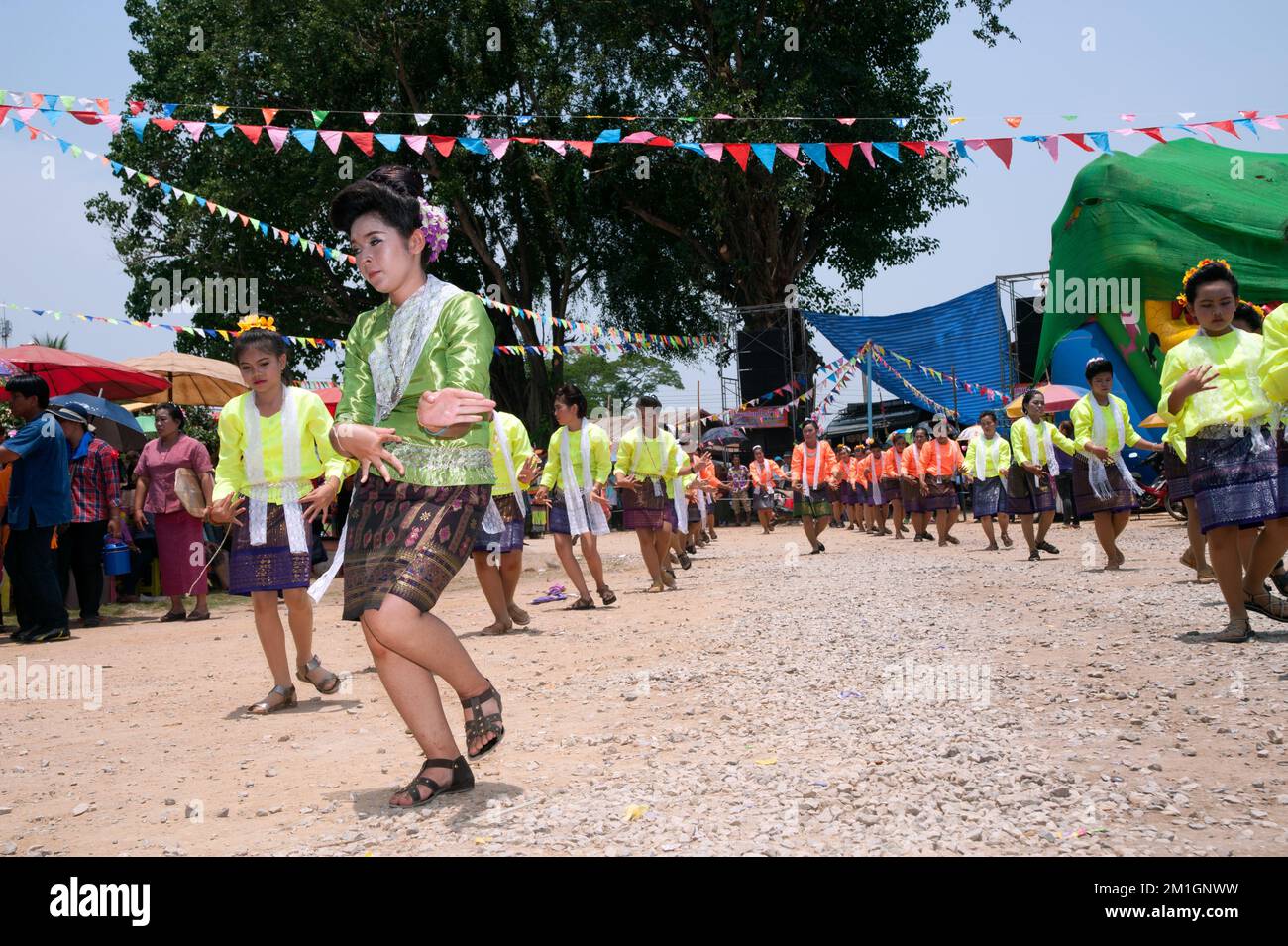 Traditional dance in Beun Duean Hok or Phi Khon Nam Festival,dance of ...
