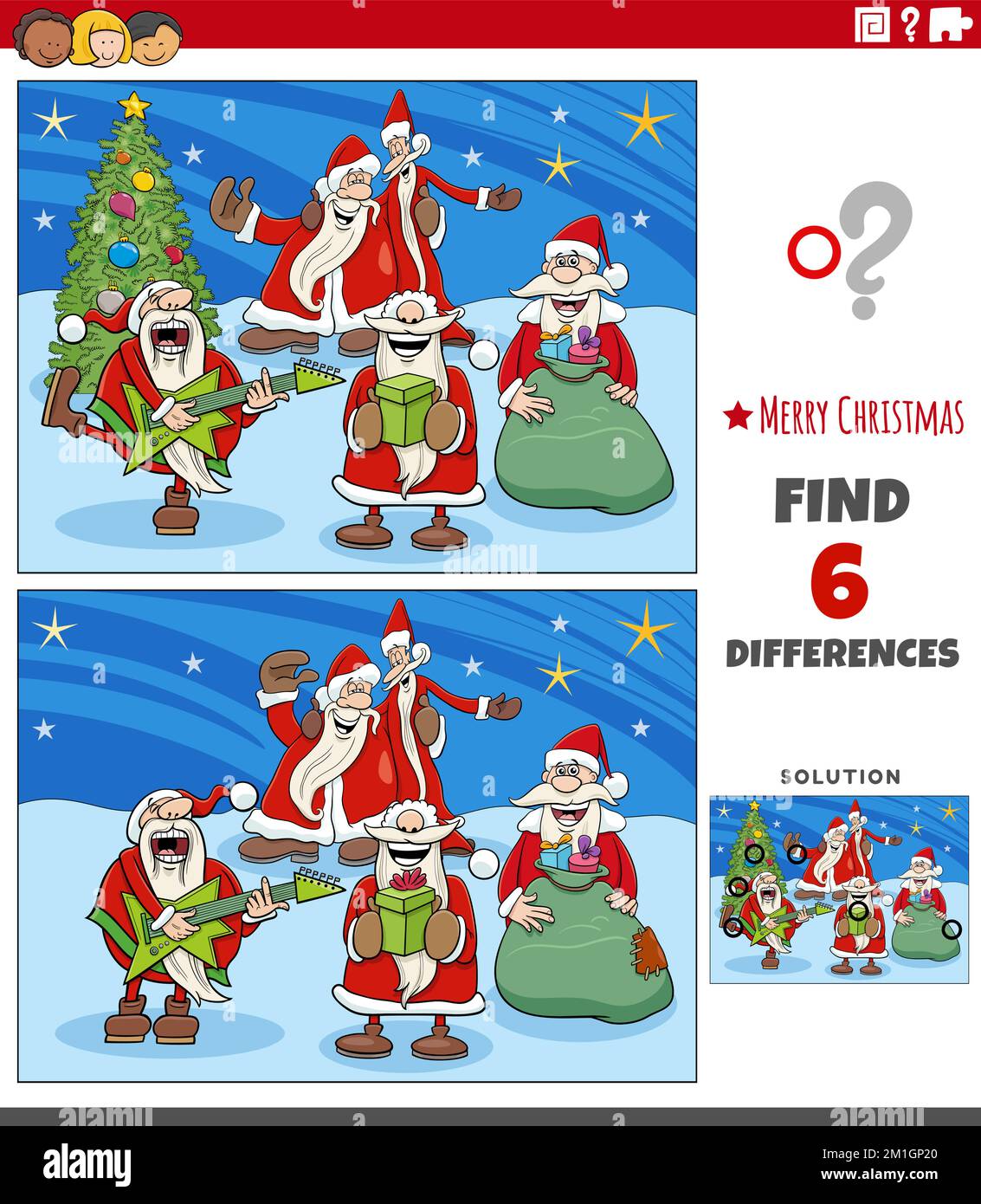 Cartoon illustration of finding differences between pictures ...