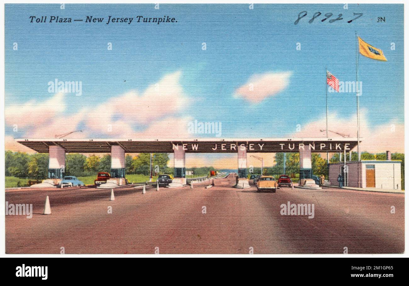Toll plaza -- New Jersey Turnpike , Roads, Tichnor Brothers Collection ...