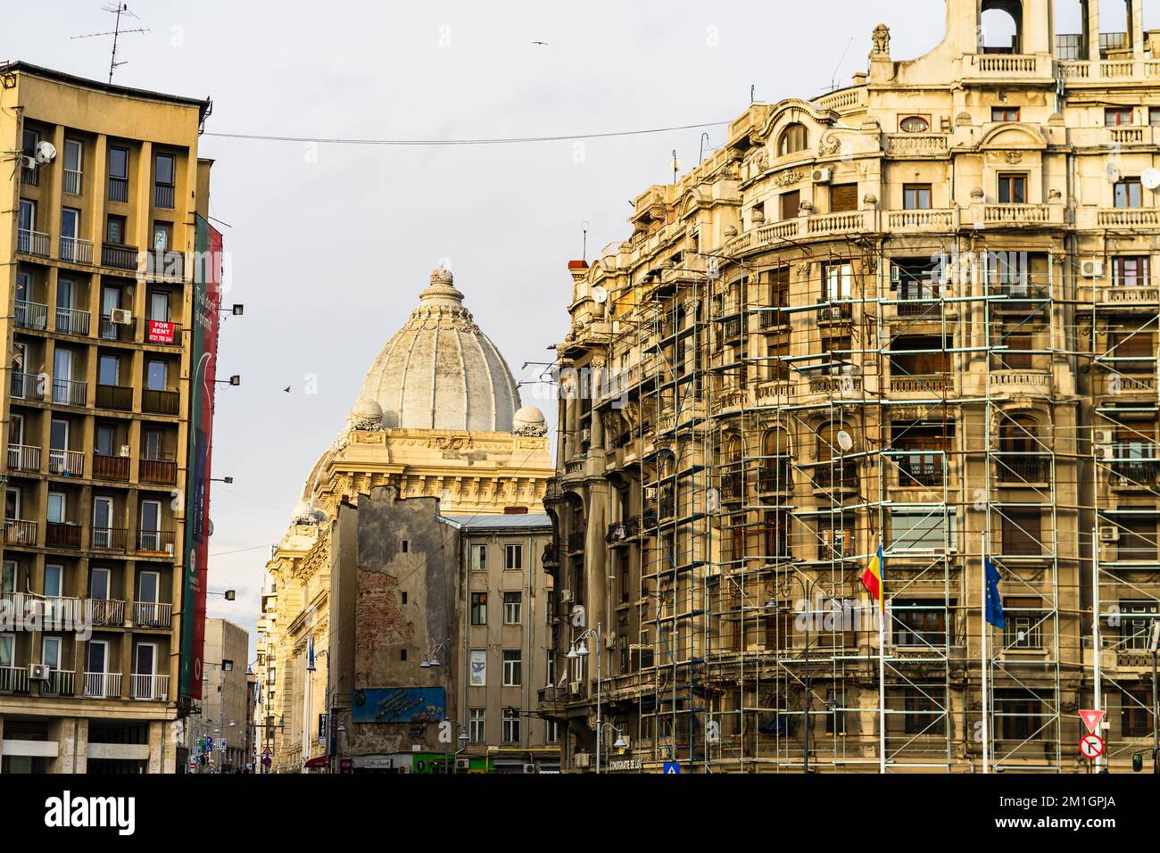 Historic building architecture in Bucharest, Romania, 2022 Stock Photo ...
