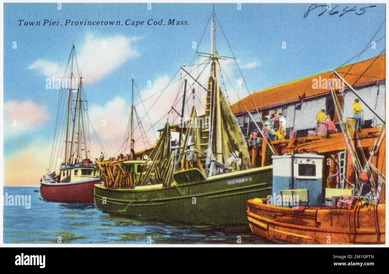 Town pier, Provincetown, Cape Cod, Mass. , Piers & wharves, Fishing ...