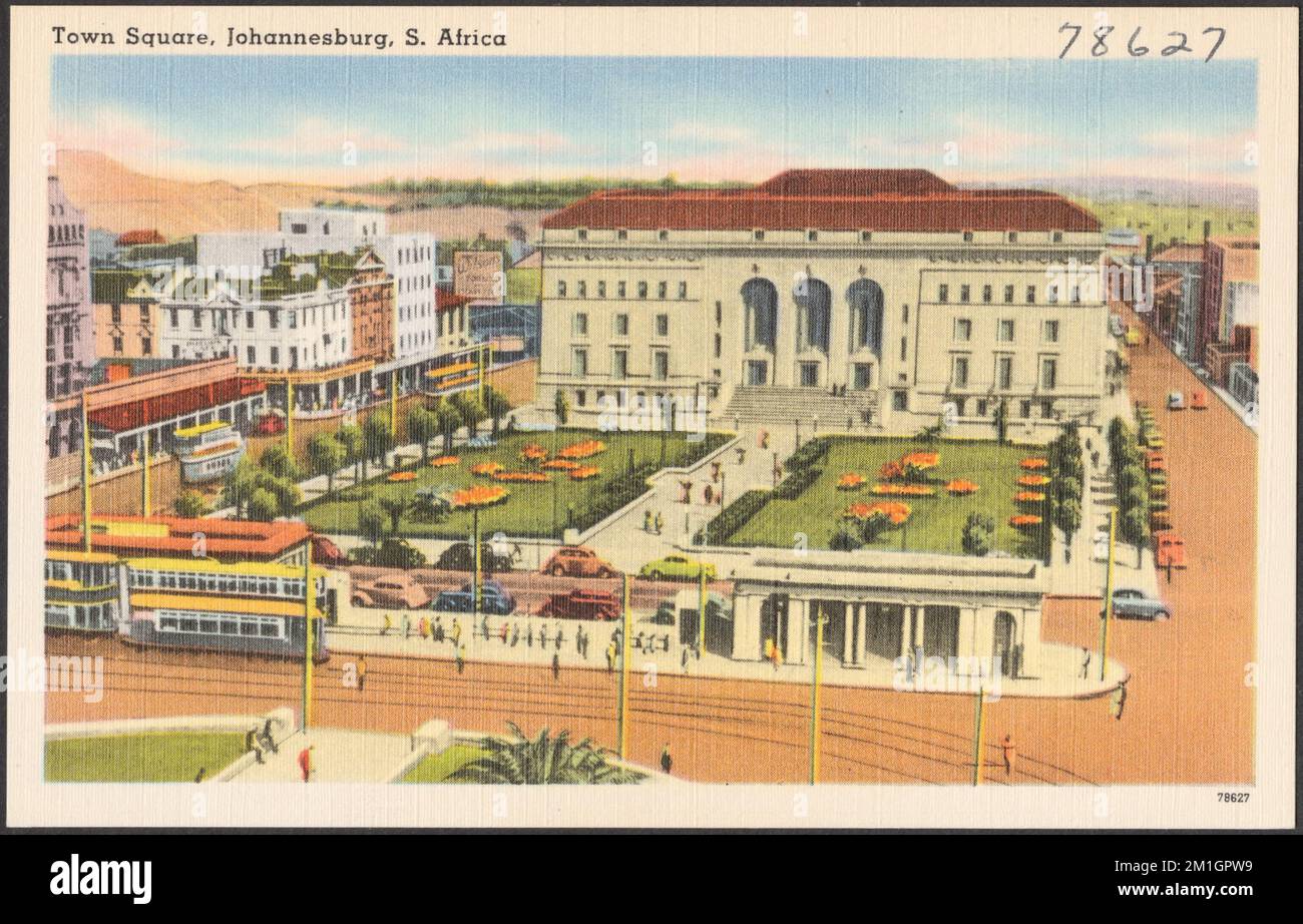Town square, Johannesburg, S. Africa , Cities & towns, Plazas, Tichnor ...