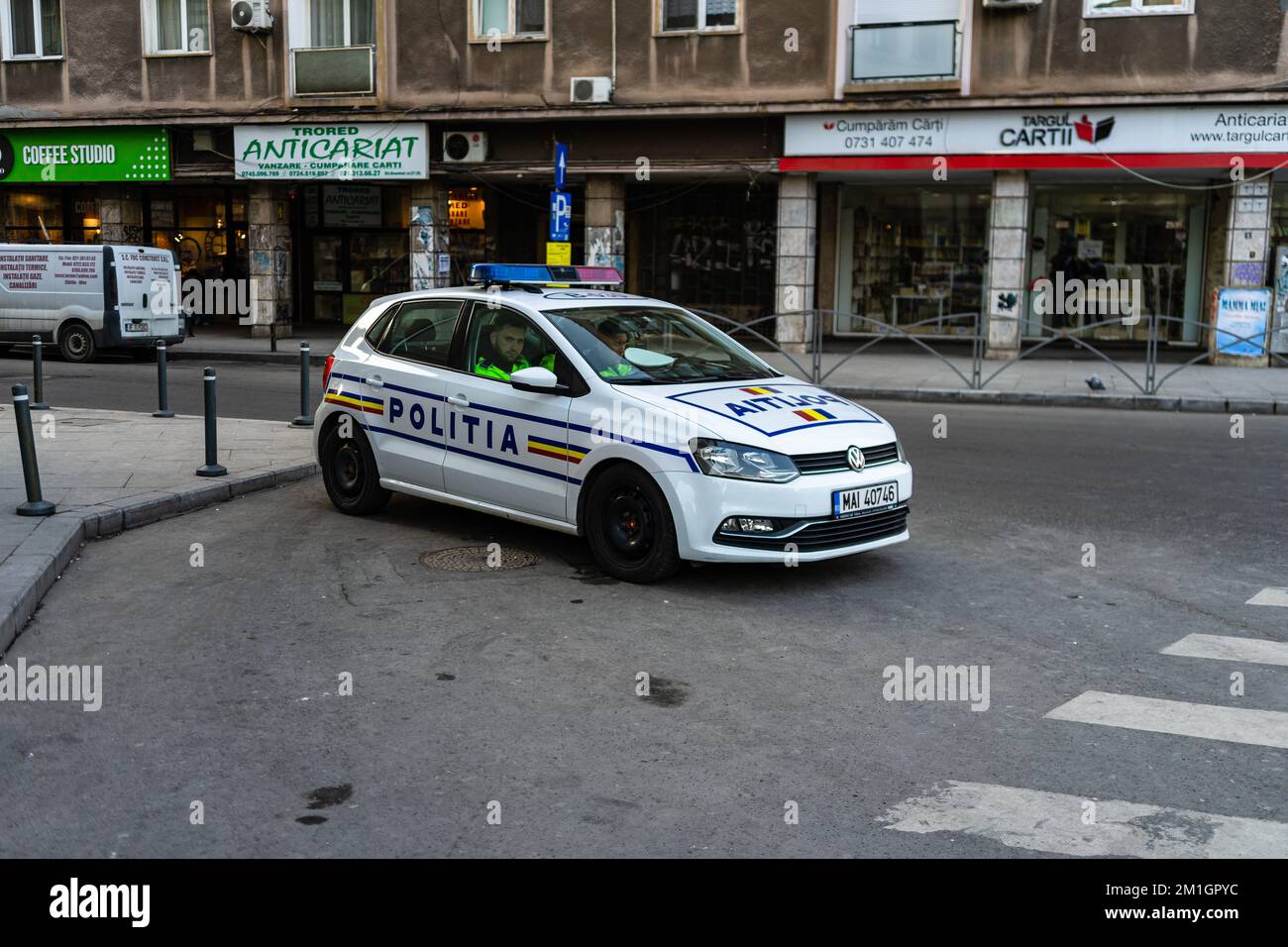 Romanian Police Car (Politia Rutiera) in Bucharest traffic, Romania ...