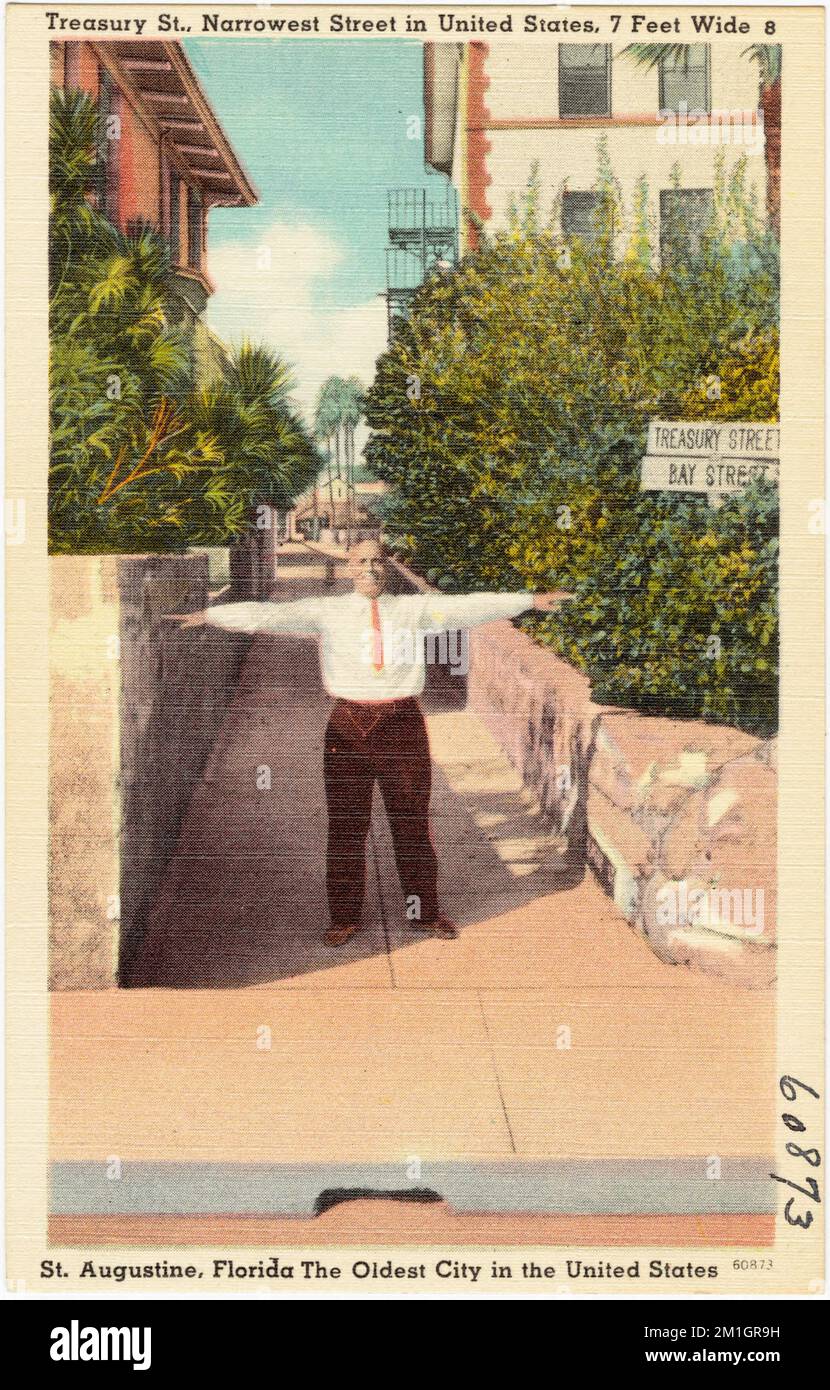 Treasury St., narrowest street in United States, 7 feet wide, St ...