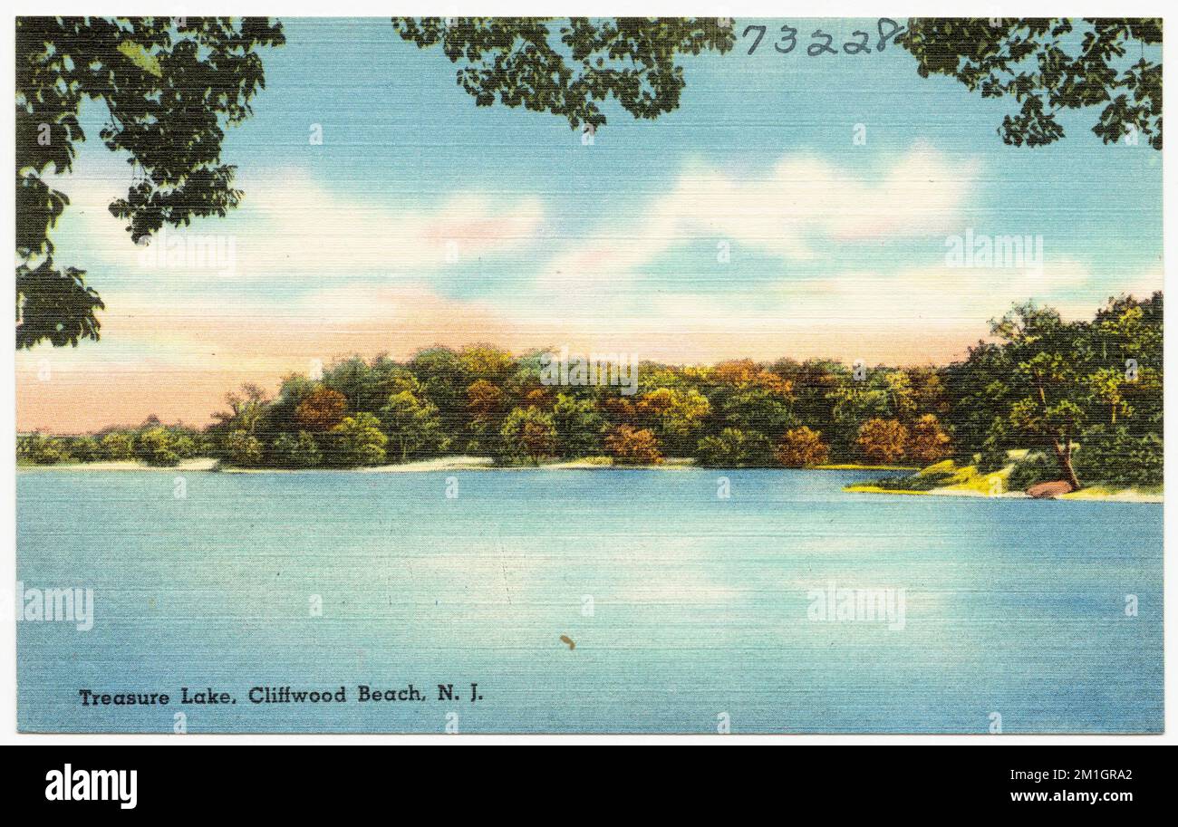 Treasure Lake, Cliffwood Beach, N.J. , Lakes & ponds, Tichnor Brothers ...