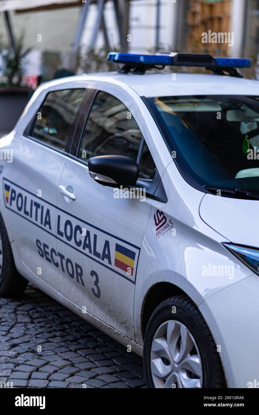 Romanian Police Car (Politia Rutiera) in Bucharest traffic, Romania ...