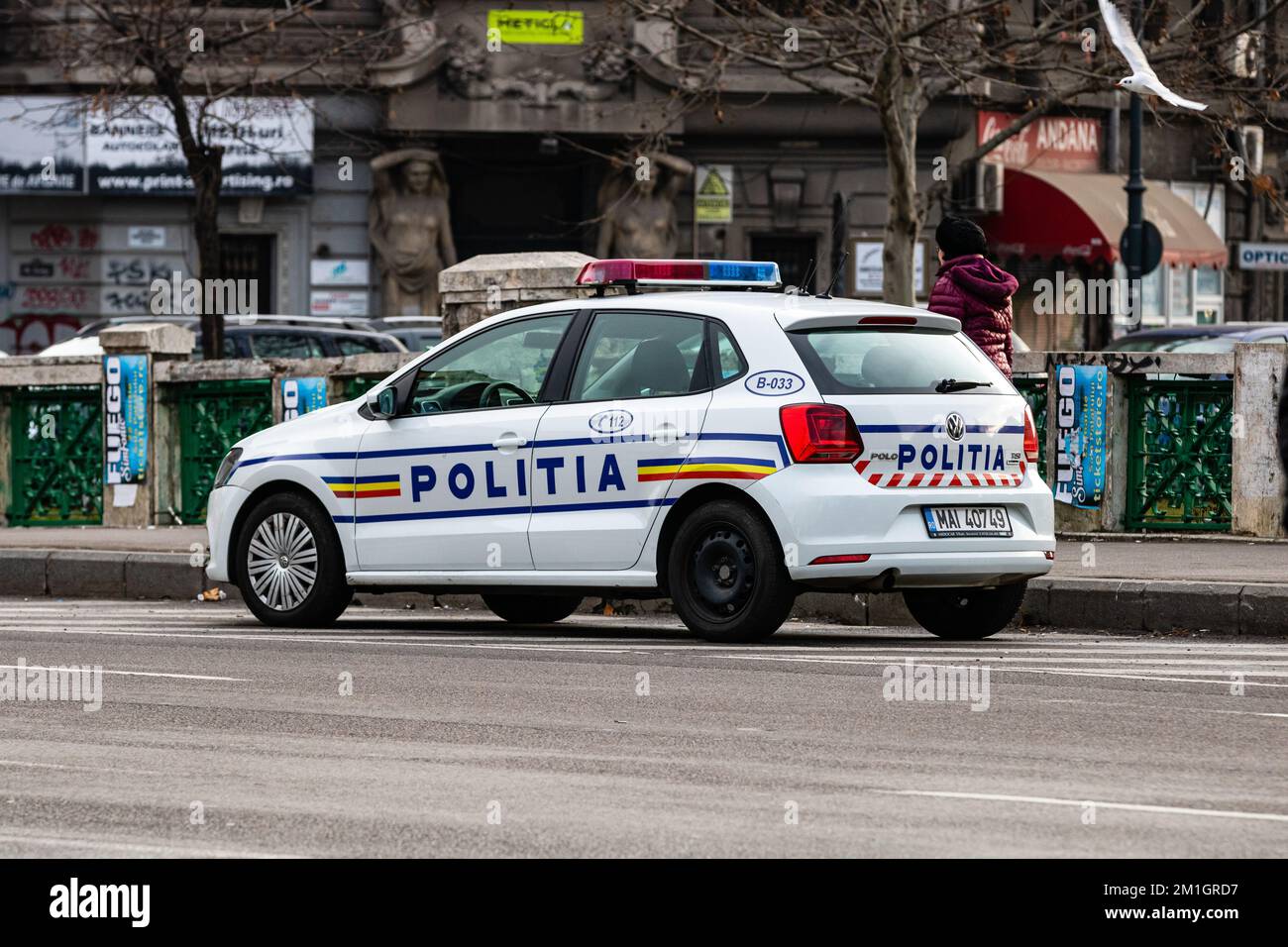Romanian Police Car (Politia Rutiera) in Bucharest traffic, Romania ...