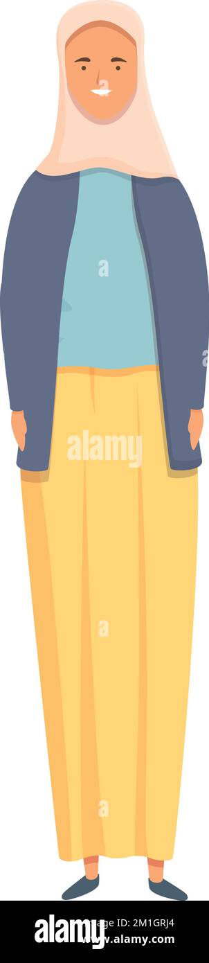 Cute female icon cartoon vector. Muslim fashion. Saudi girl Stock ...