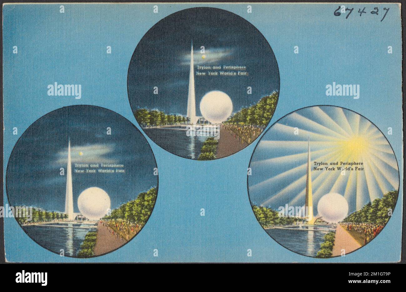 Trylon and perisphere, New York World's Fair , Tichnor Brothers ...