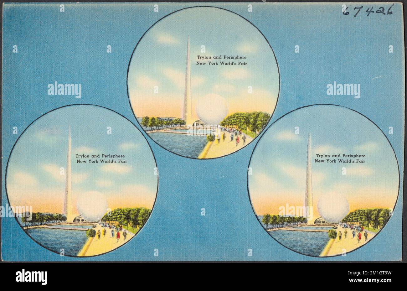 Trylon and perisphere, New York World's Fair , Tichnor Brothers ...