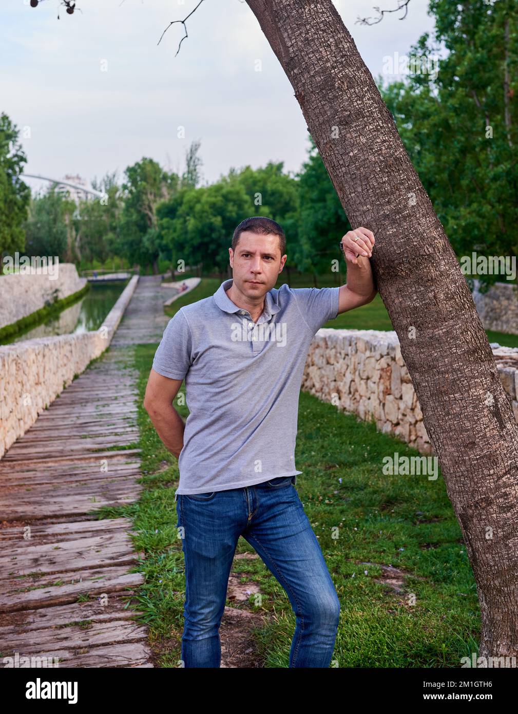 Young model in jeans hi-res stock photography and images - Alamy