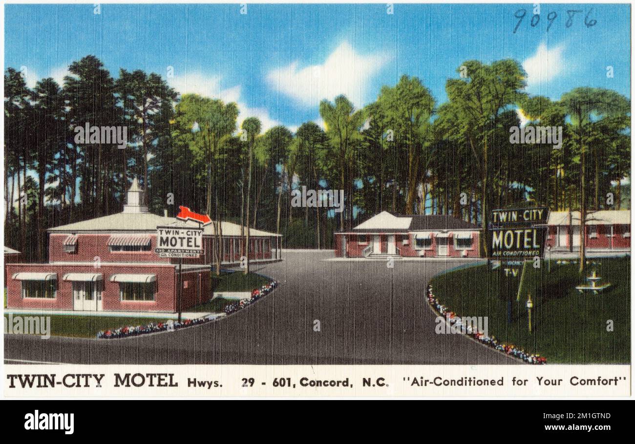 Twin-City Motel. Hwys. 29 - 601, Concord, N.C. , Motels, Tichnor ...