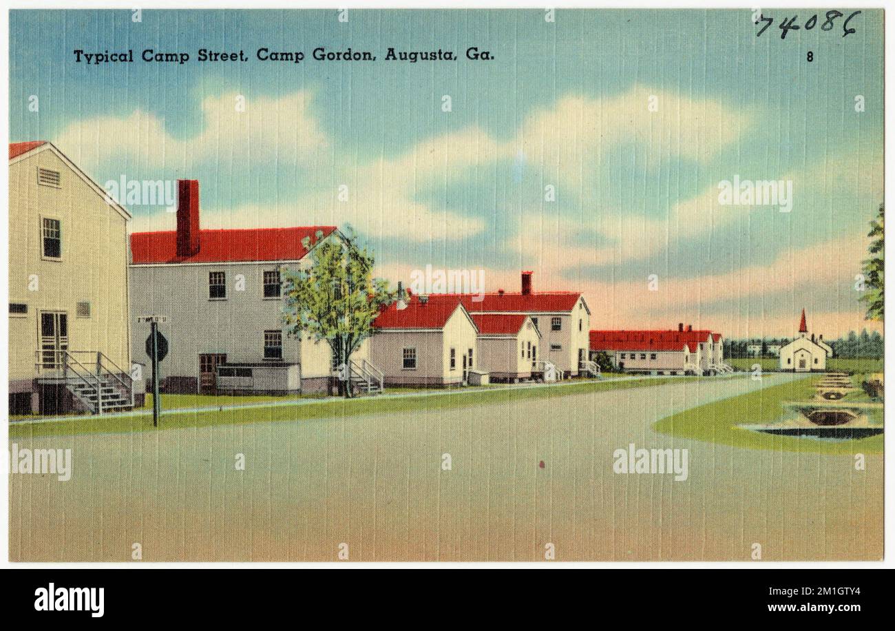 Typical camp street, Camp Gordon, Augusta, Ga. , Military facilities ...