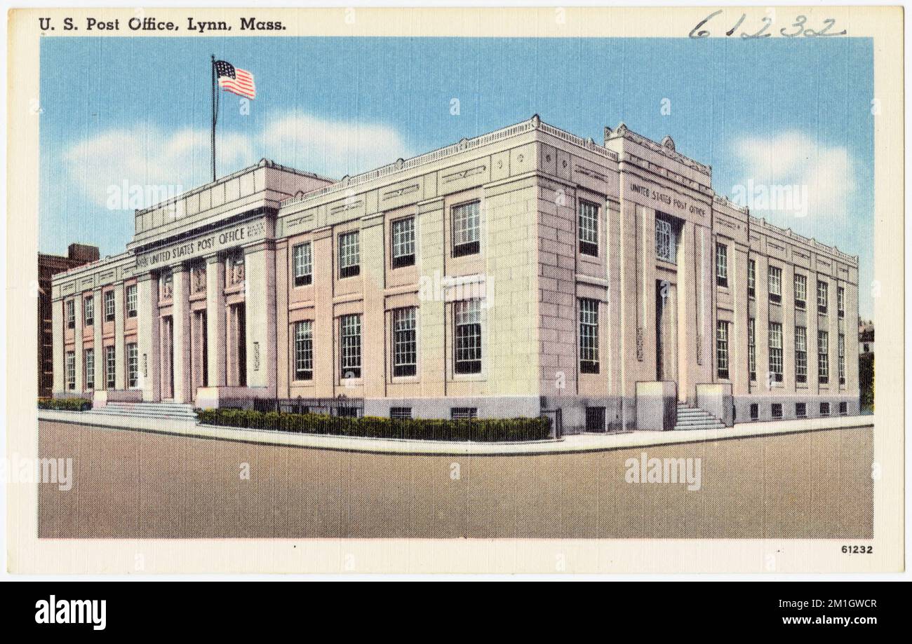 U. S. Post Office, Lynn, Mass. , Post offices, Tichnor Brothers ...