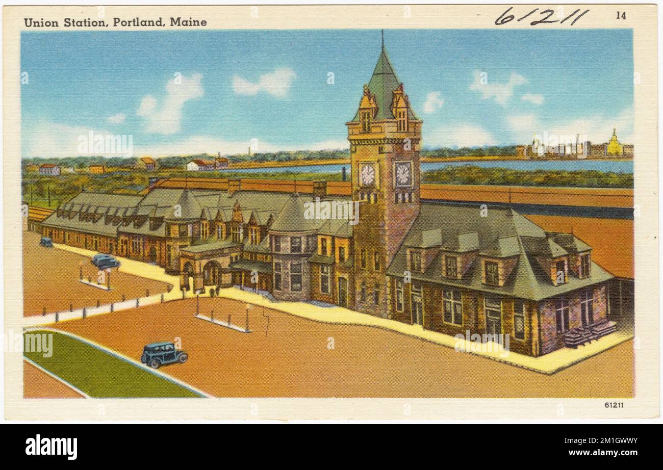 Union Station, Portland, Maine , Railroad stations, Tichnor Brothers ...
