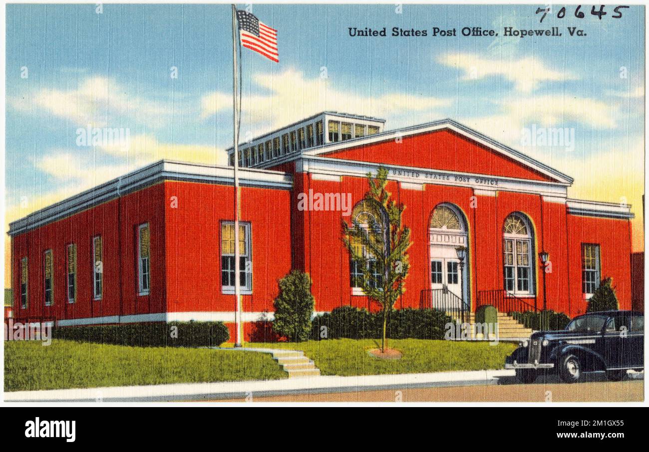 United States Post Office, Hopewell, Va. , Post offices, Tichnor ...