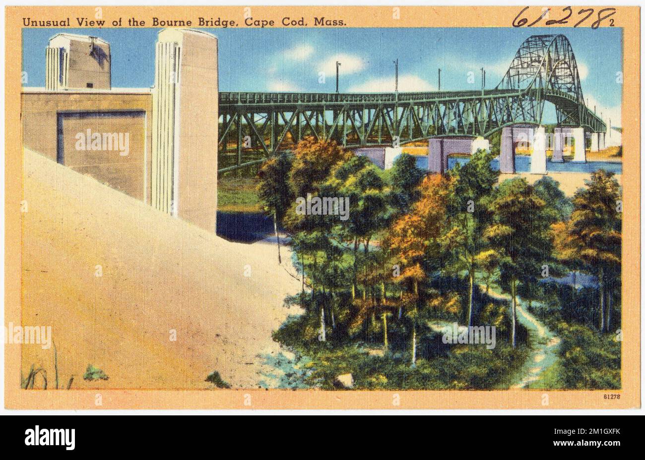 Unusual view of the Bourne Bridge, Cape Cod, Mass. , Bridges, Tichnor ...