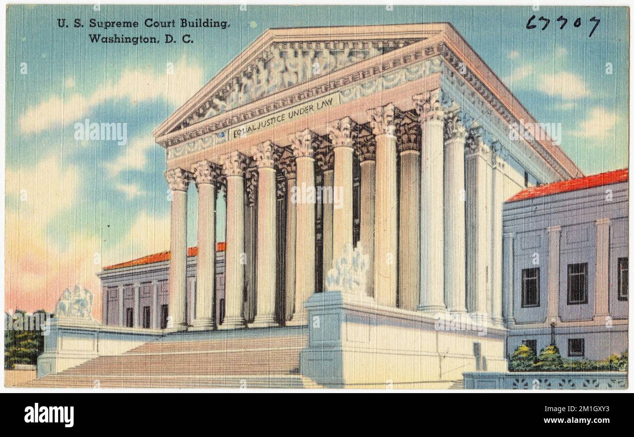 U.S. Supreme Court Building, Washington, D. C. , Courthouses, Tichnor ...