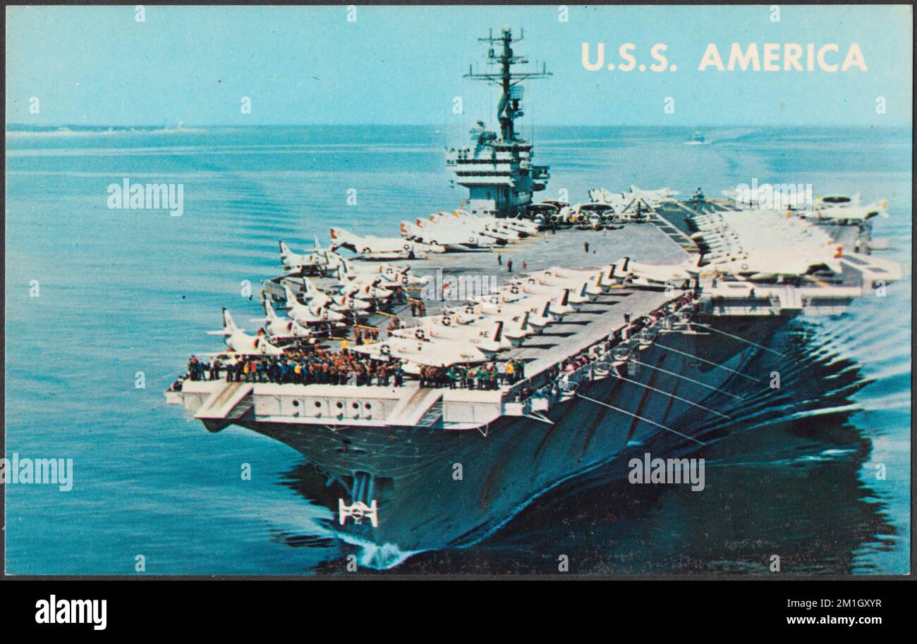 U.S.S. America , Aircraft carriers, America Aircraft carrier, Tichnor ...