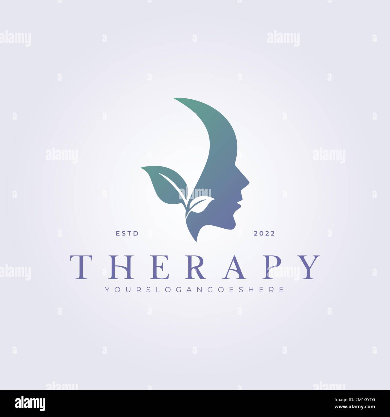 A vector of therapy logo template with leaves in white background Stock ...
