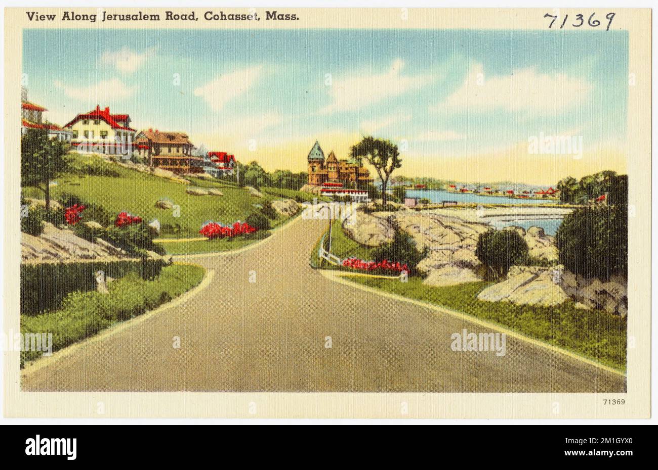 View along Jerusalem Road, Cohasset, Mass. , Cities & towns, Tichnor ...