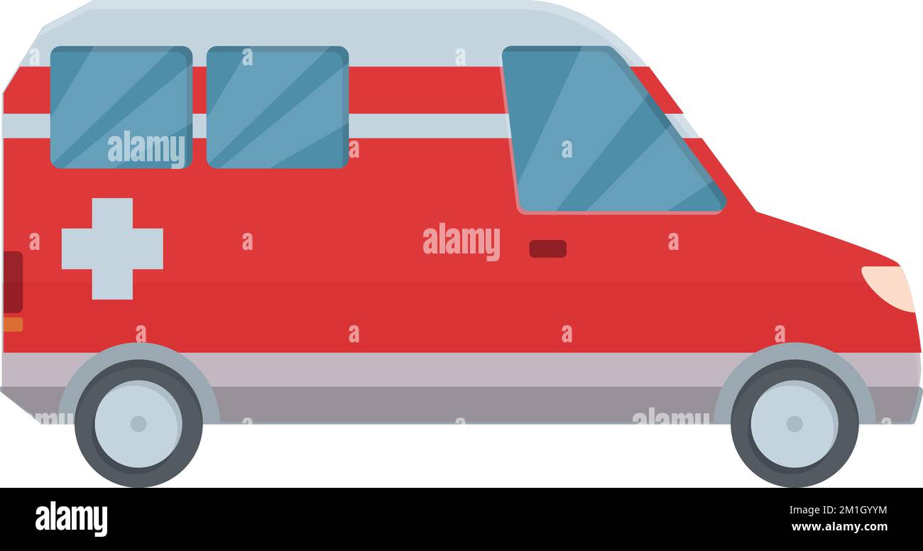 Red ambulance icon cartoon vector. Car medical. Modern van Stock Vector ...