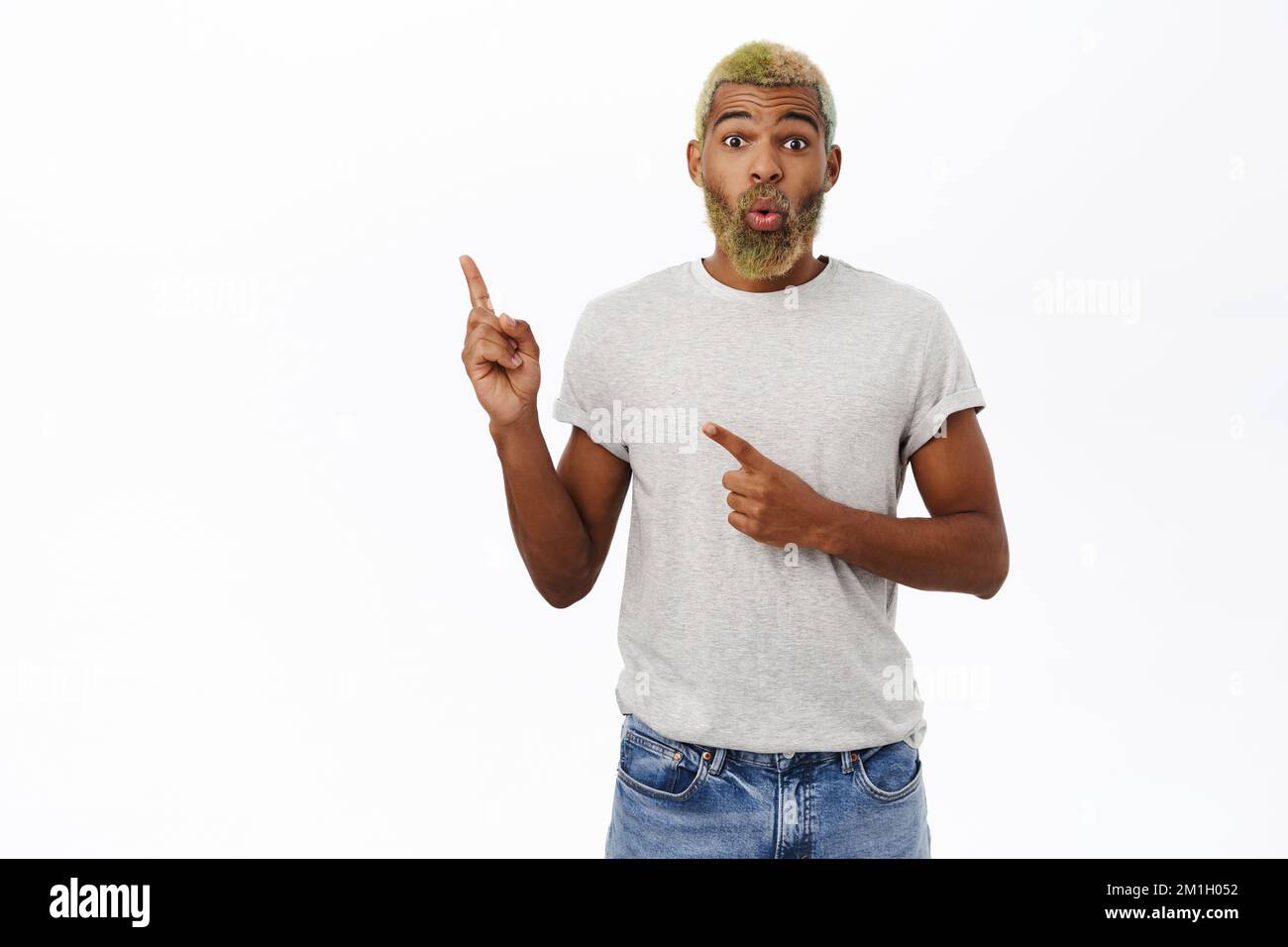 Handsome smiling Black guy with modern yellow beard and hairstyle ...