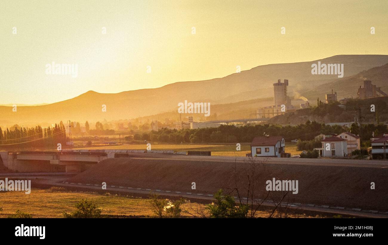 Sunset village road hi-res stock photography and images - Alamy